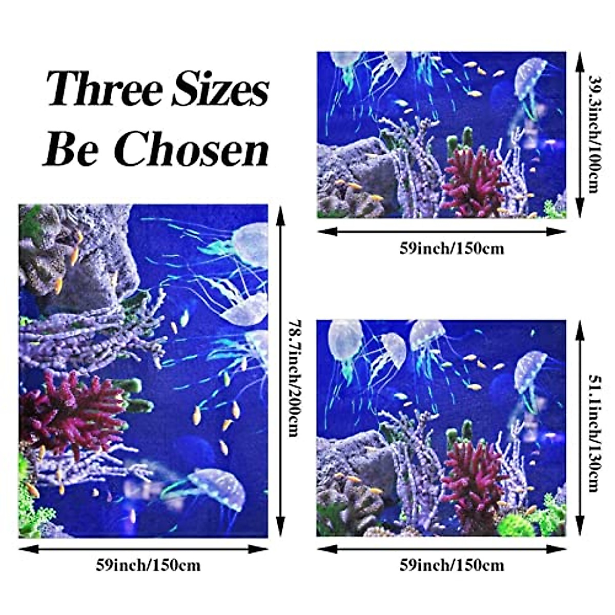 Plush Blanket Throw Blanket Warm Cozy Soft Microfiber Blankets, Coral Jellyfish Ocean