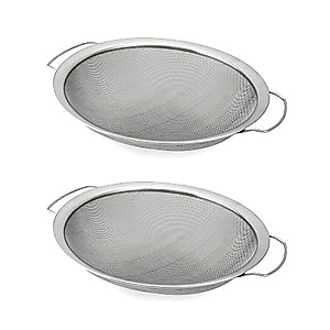 QWORK Paint Strainer for 5 Gallon Bucket, 2 Pack Stainless Steel Fine Mesh Screen, Reusable Paint Filter, Paint Funnel Filter for Tiny Seeds, Oil, Paint, Latex, Glazes, Gas, Kerosene