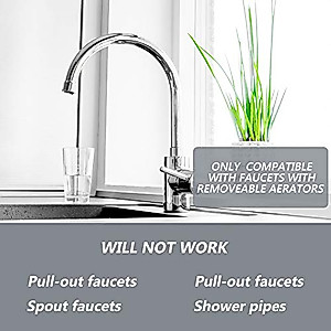 Hotop Faucet Adapter Kit, Brass Aerator Adapter Male Female Sink Faucet Adapter Connecting Garden Hose, Water Filter, Standard Hose via Diverter (10 Pieces)