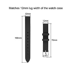 uxcell Soft Rubber Watch Band 12mm Width, Replacement Silicone Watch Strap, Black