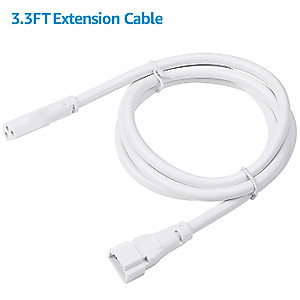 TORCHSTAR 3.3FT Extension Cable, Under Cabinet Light Extension Cable, Interconnect Cable, Male to Female, Pack of 2