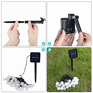 BAOANT Solar String Lights,Solar Patio Lights with 8 Modes,Waterproof Crystal Ball Solar Powered String Lights for Garden,Home Patio,Lawn,Wedding,Party,Christmas Decor (Warm White)