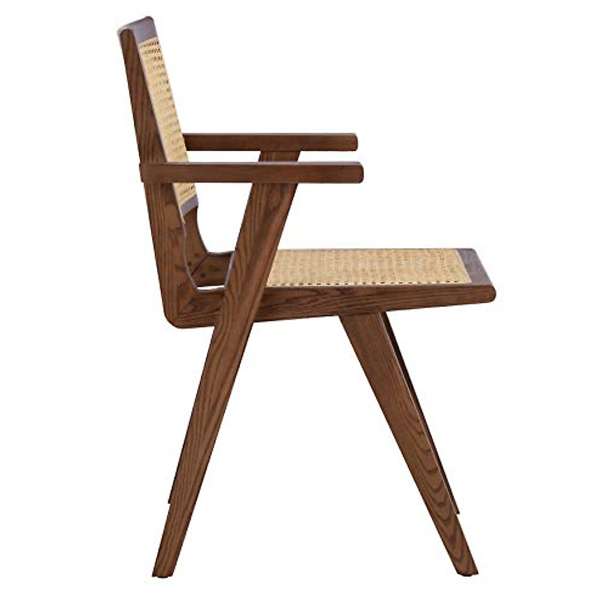 SAFAVIEH Couture Home Collection Hattie Walnut/Natural French Cane Living Room Dining Arm Chair (Set of 2) SFV4115D-SET2