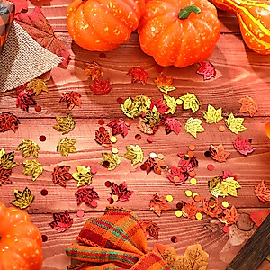 3.5 oz/ 100 g Thanksgiving Fall Confetti Maple Leaf Confetti Foil Metallic Sequins Fall Confetti for Autumn Holiday Thanksgiving Party Supplies