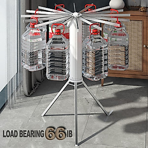 LQDMAER Tripod Clothes Drying Rack Portable, Collapsible Tripod Drying Rack Clothing with Retractable 16 Rods, Spinning Tripod Laundry Clothes Drying Rack, Tripod Clothes Dryer Rack - Weight 7.9lb
