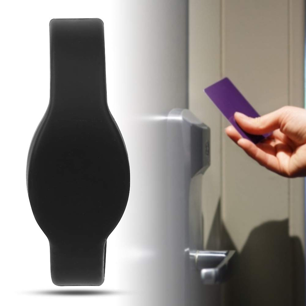 RFID Card Reader, Contactless RFID Proximity Smart Card, RFID Wristband Silicone Bracelet Waterproof IC Card for Swimming Pool Sauna Room (10pcs)(Black)