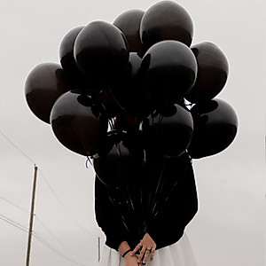 Black Balloon Arch Kit, Thickened 100Pcs Black Balloons Different Sizes 18/12/5 Inch for Birthday Party Graduation Bachelorette Anniversary Wedding Gender Reveal Baby Shower Decorations Supplies