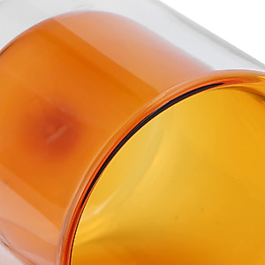 UIYIHIF 250ml Double Wall Insulated Coffee Mugs, Glass Espresso Cups with Handle Colored Glass Coffee Cups, Perfect for Latte, Cappuccinos, Beverage and Tea(Yellow)