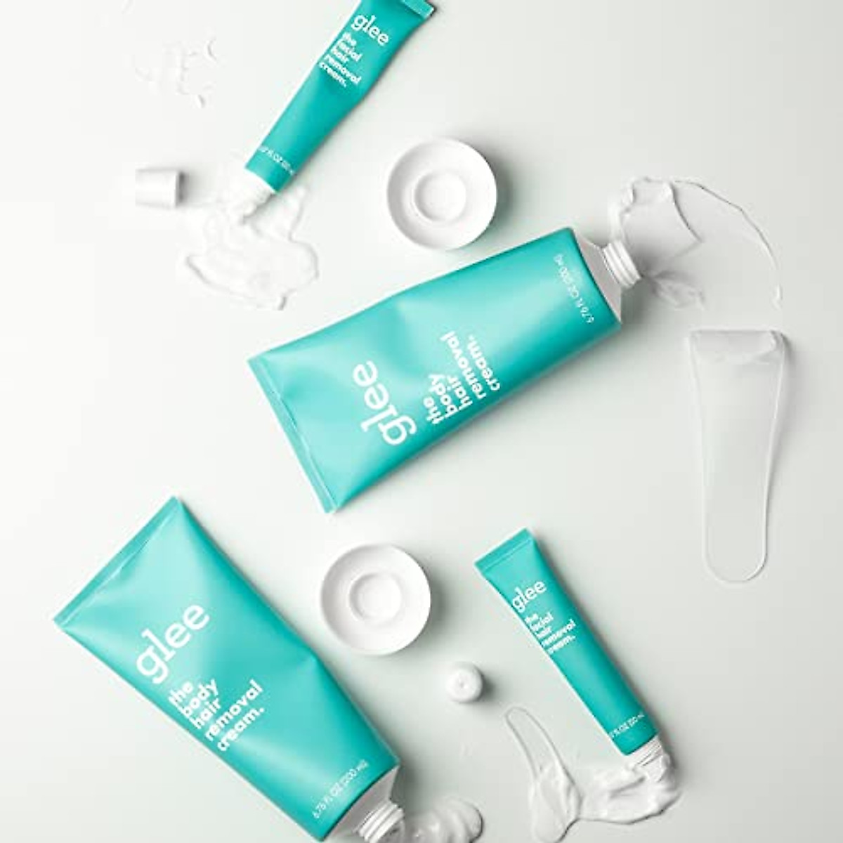 JOY Glee Women's Facial Hair Removal Cream Kit -2 Facial Hair Removal Creams + Finishing Cream + Face Mask Applicator, Pink, 1 Count