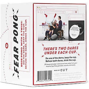 Fear Pong: Refreshed Edition – Unleash Your Wild Side – The Daring Adult Card Game by Cut – Contains 200+ Horrible Dares – Extreme Beer Pong for Parties and Game Night