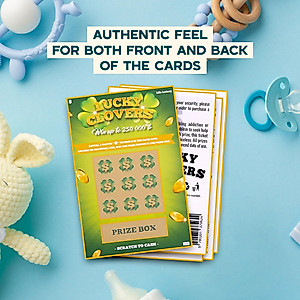 VNS Creations 5 Pregnancy Announcement Scratch Off Cards - Fun Ways to Announce Pregnancy - Baby Reveal Ideas for Grandparents - Fake Lottery Pregnancy Reveal to Husband, Wife, Kids, Family