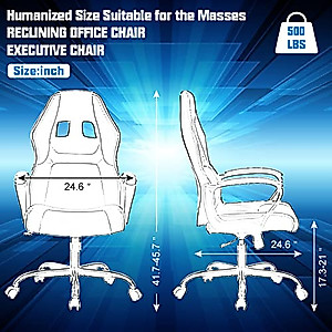 Gaming Chair PC Computer Chair Office Chair for Adult Teen Kids, Ergonomic PU Leather Gamer Chair with Lumbar Support High Back Adjustable Rolling Swivel Desk Chair, Red