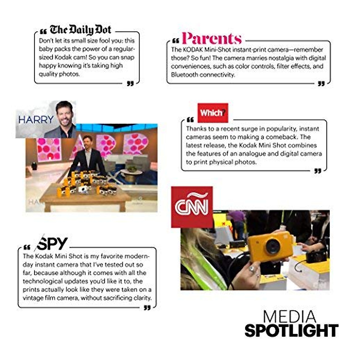 Kodak Mini Shot Wireless Instant Digital Camera & Social Media Portable Photo Printer, LCD Display, Premium Quality Full Color Prints, Compatible w/iOS & Android (Yellow) (KOD-MSY)