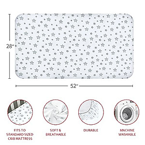 Crib Sheets for Boys or Girls 4 Pack, Fitted Crib Sheet for Standard Size Crib and Toddler Mattresses, Soft and Breathable Crib Sheets Baby Gift Boy Set, White