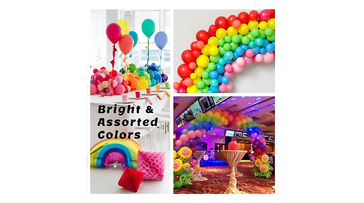 105PC Vibrant Rainbow Party Balloons | All Event Decor