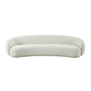TOV Furniture Kendall Cream Velvet Upholstered120 Sofa