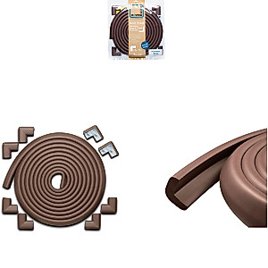 27ft Edge 8 Corners - Bundle & Save - RovingCove HeftyFit Edge Guard (9ft Edge Only, Coffee Brown) + RovingCove HeftyFit Edge Corner Guards (18ft Edge 8 Corners, Coffee Brown)