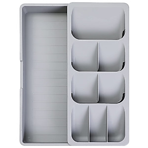 pyntop Silverware Organizer Storage Tray, Cutlery Expandable Organizer, Multipurpose Kitchen Drawer Organizer for Kitchen Drawer Spoon Knife and Fork Holding Flatware