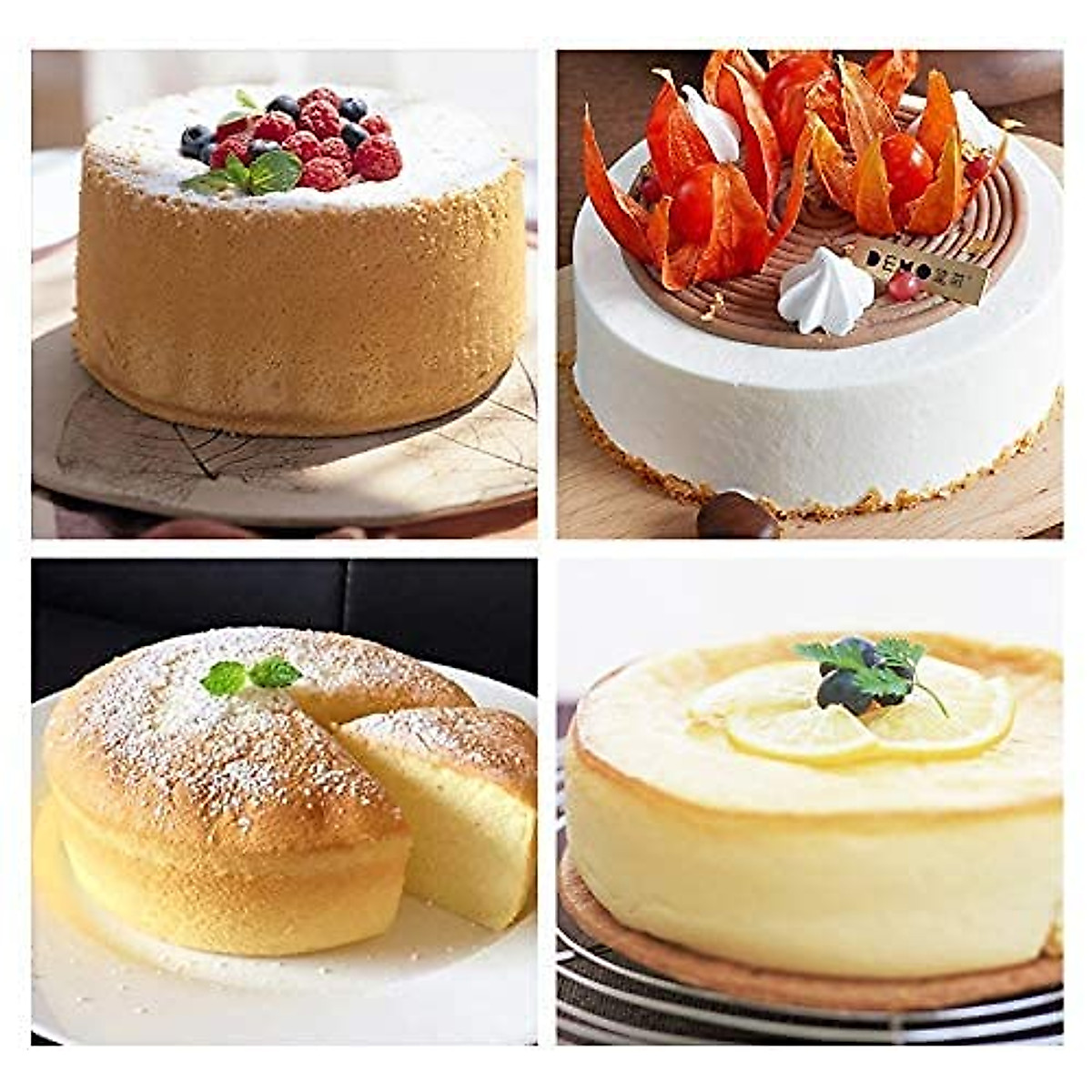 Astra Gourmet 4-Inch Perfect Performance Aluminium Round Cake Pan Chiffon Cake Mold Baking Mould with Removable Bottom, Set of 4