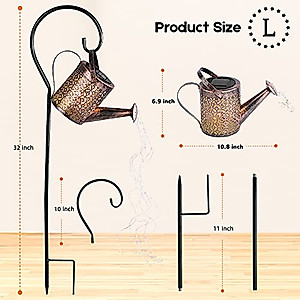 Ospetty Art Light LED Solar Waterfall Garden Light Outdoor Decorative Watering Can Garden Yard Decoration Stake Light-Lifetime Replacement Guarantee