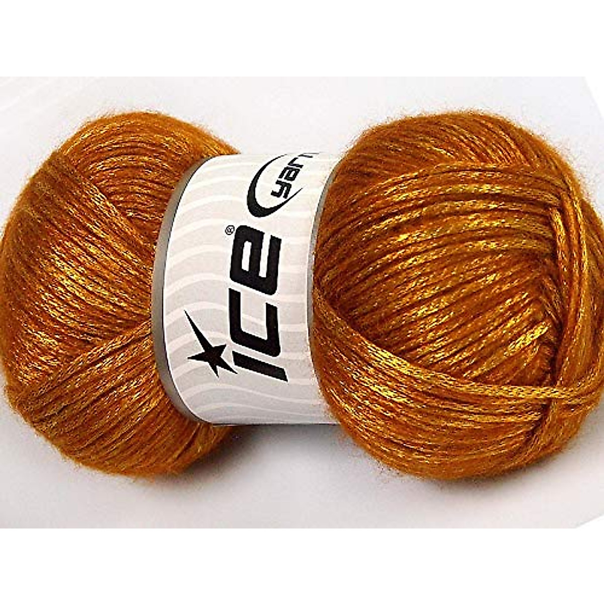 Glam Universe Metallic Shine Fuzzy Wool Nylon Blend Yarn 100 Grams, 250 Yards - Copper Gold Shades