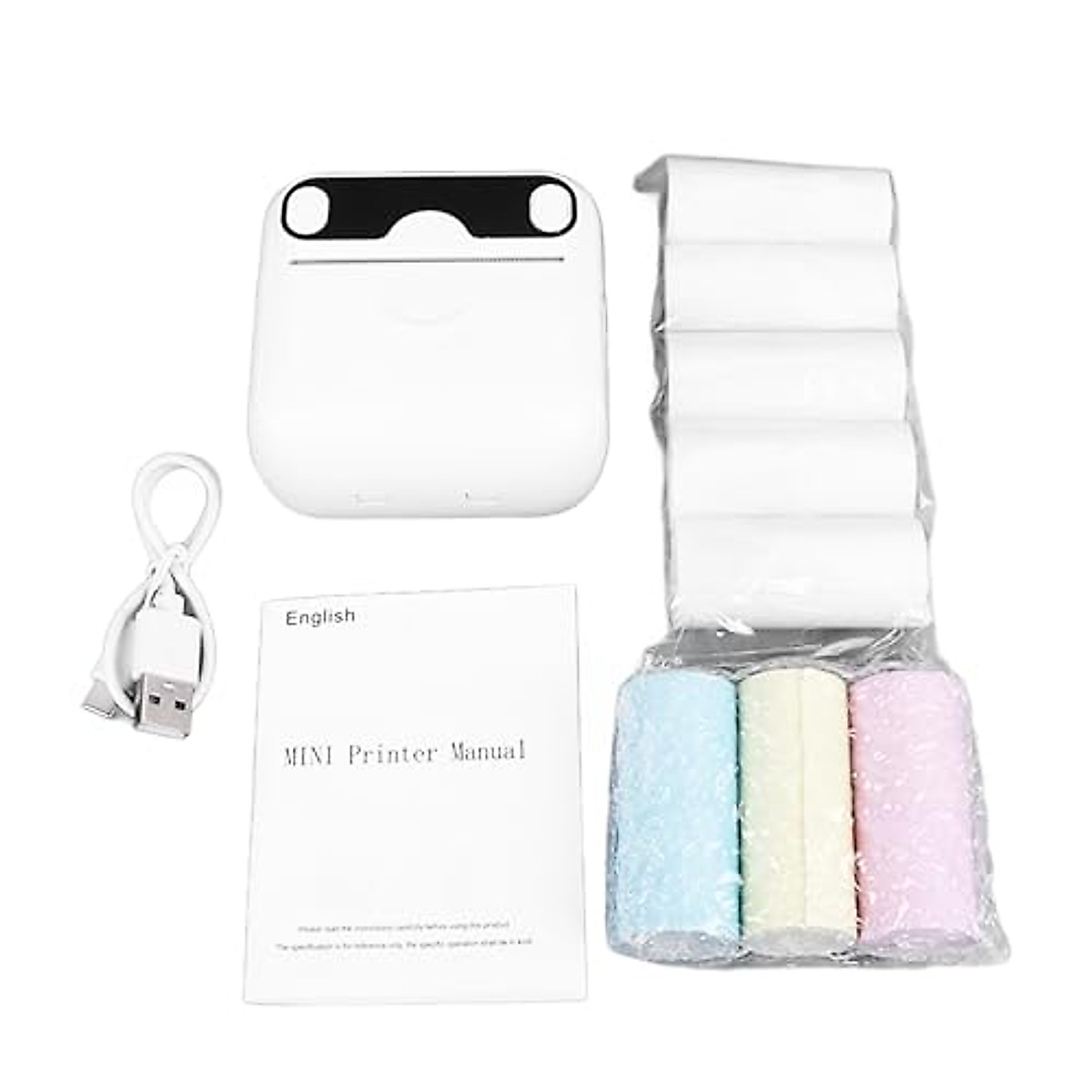 Pocket Printer, Mini Thermal Printer Multi Functional Inkless Printing Lightweight Portable for Wrong Question Notes for Home