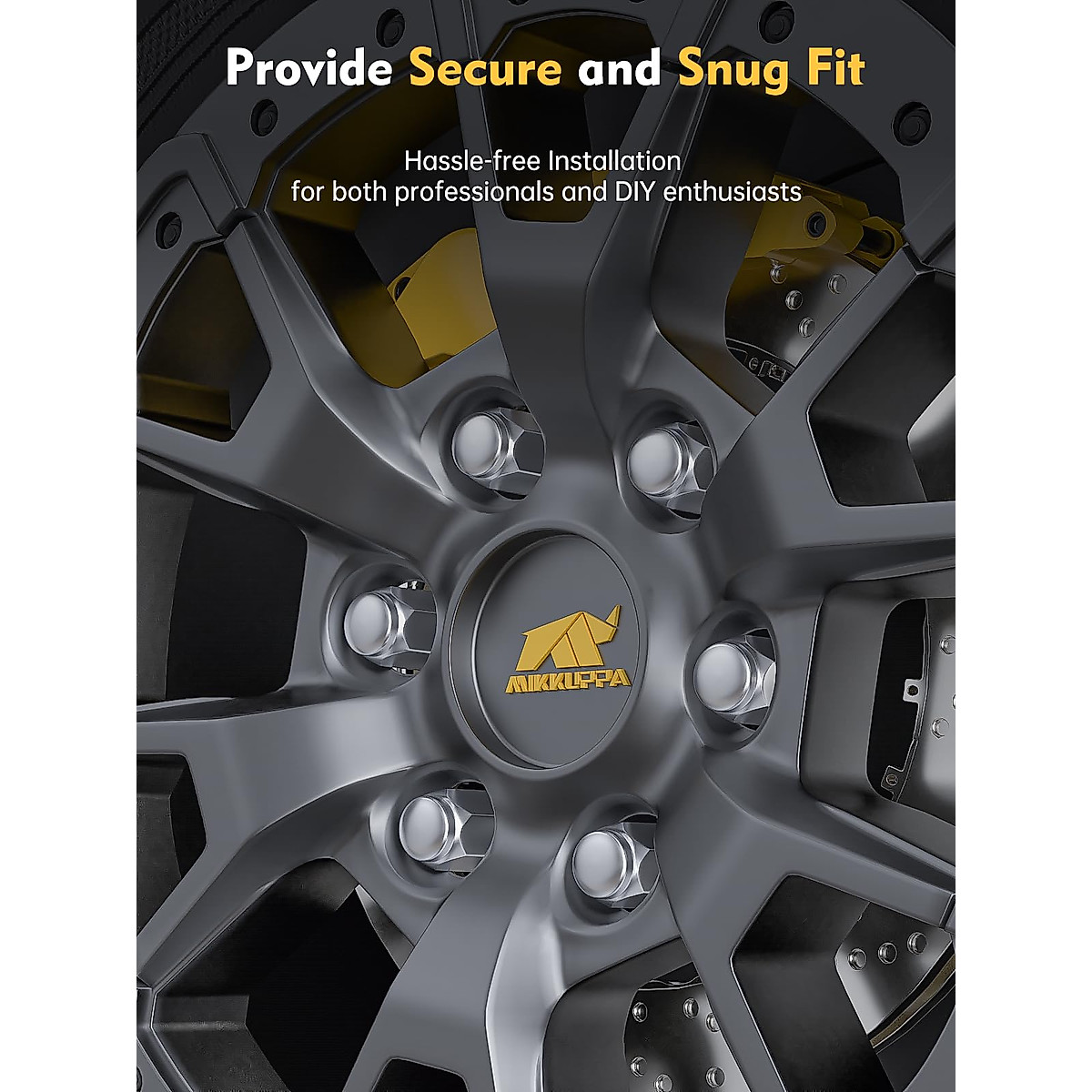 MIKKUPPA M14x1.5 Lug Nuts, Replacement for Silverado, Ford, GMC Aftermarket Wheel - 24pcs Chrome Closed End Bulge Acorn Lug Nuts