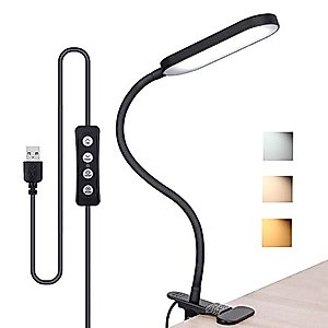 harmiey Double Head LED Desk Lamp,24W Bright Architect Desk Lamps for Home Office,5 Color Modes and 5 Dimmable Eye Protection Modern Desk Lamp for Monitor Studio Workbench Bedrooms Reading (Red)