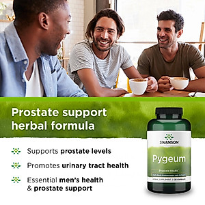 Swanson Pygeum - 120 Capsules, 400 mg Each - Herbal Supplement for Male Prostate Health, Bladder, and Urinary Tract Support (3 Pack)