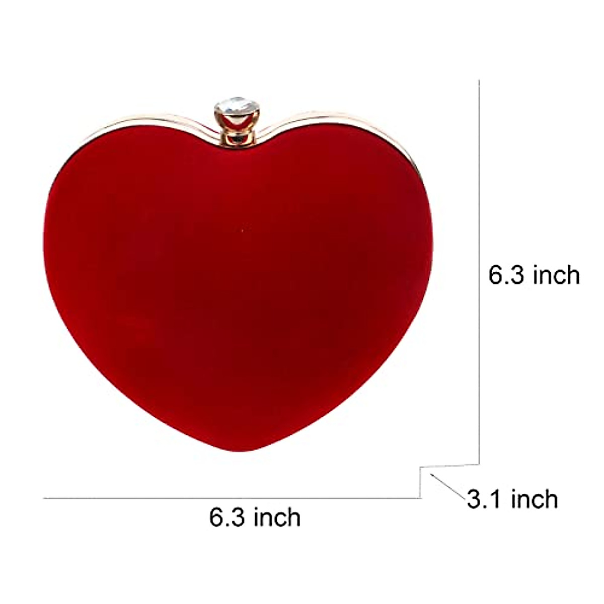 Lytosmoo Women Heart Shaped Handbag Wedding Party Evening Bag Mini Clutch Chain Purse Cocktail Prom Evening Tote