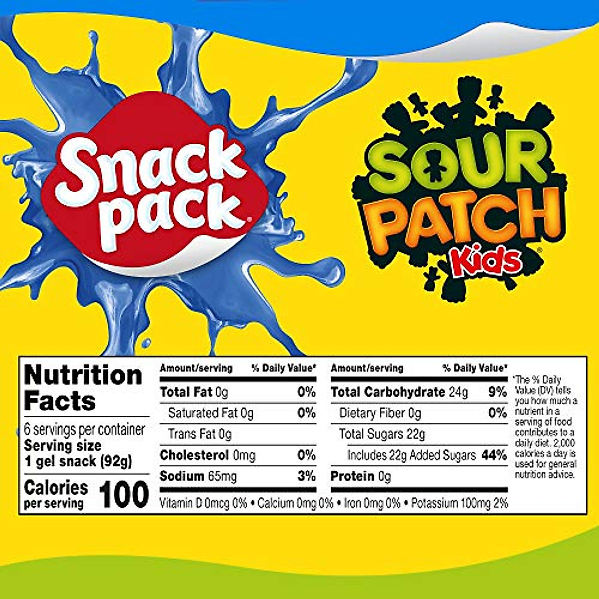 Snack Pack Sour Patch Kids Juicy Gels, Blue Raspberry, 3.25 oz 6 ct, 3.25 oz