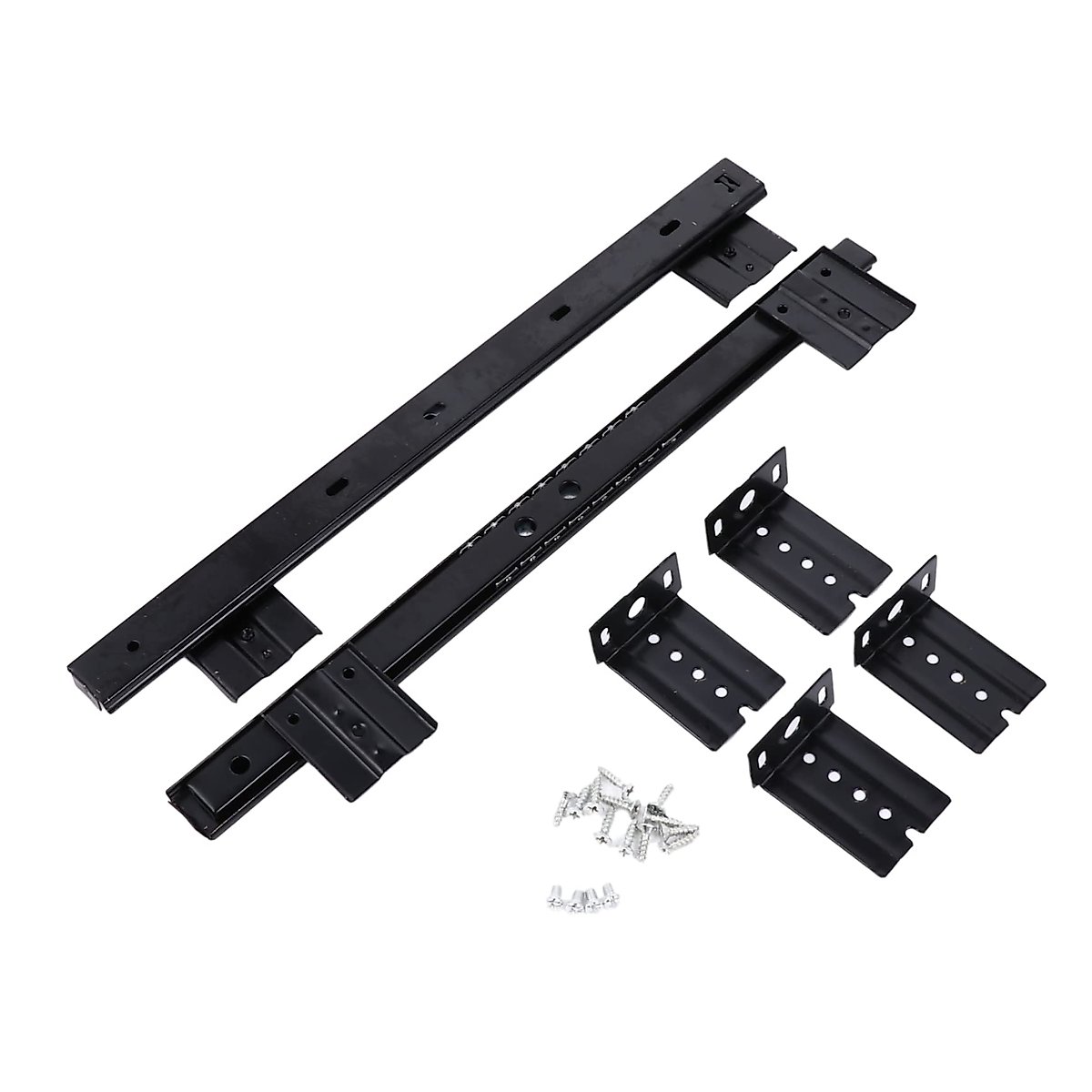 SEWOART 1 Pair Keyboard Drawer Rails Silent and Smooth Under Desk Keyboard Slides Solid Steel Ball Bearings Design Black Ultra Soft-Close Function