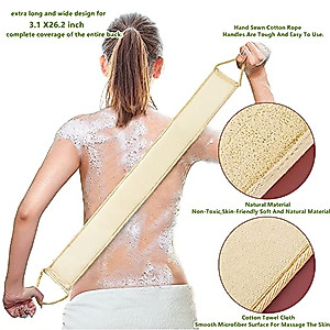 Natural Loofah Exfoliating Body Sponge Scrubber, Back Scrubber (5 Pack), Made with Eco-Friendly and Biodegradable Shower Luffa Sponge, Loofah for Women and Men, for Skin Care in Bath Spa Shower