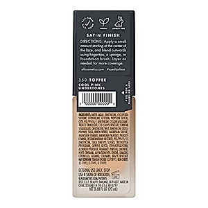e.l.f. Flawless Finish Foundation, Lightweight & Medium Coverage, Semi-Matte Finish, Toffee, 0.68 Fl Oz (20mL)
