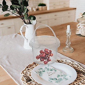 LUOZZY 10 Pcs Small Clear Plastic Buckets with Lids and Handles Ice Cream Buckets Airtight Food Storage Bucket with Lids for Kitchen (0.5 Liter)