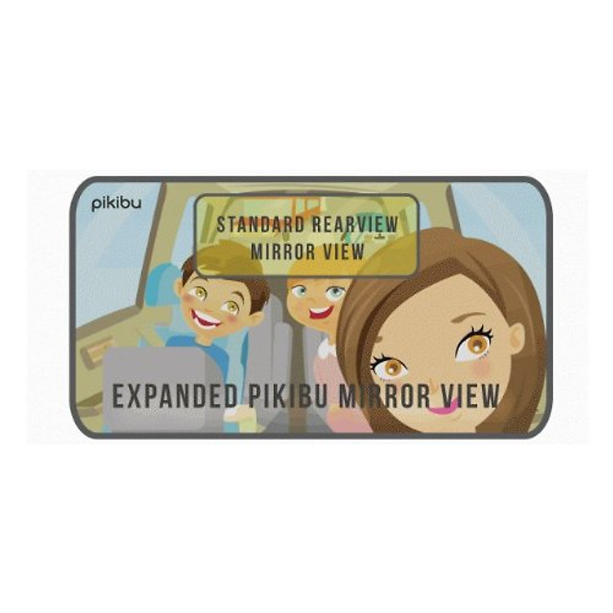 Family Car Mirror by Pikibu® - A better way to see your kids. View ALL your children and your blind spots - 180-degree View - High Definition Clarity