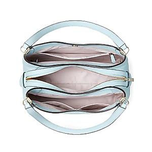 Kate Spade New York Kate Spade leila pebbled leather whipstitch medium triple compartment shoulder bag, Dewy Blue