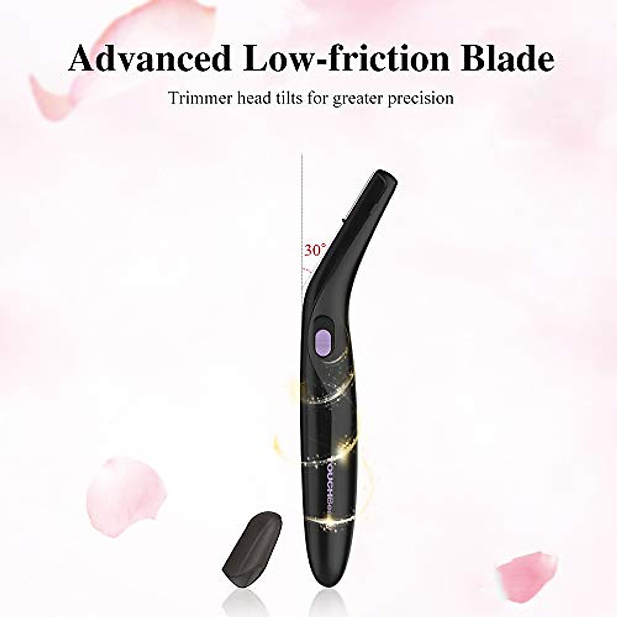 Electric Eyebrow Trimmer Eyebrow Hair Remover Portable Eyebrow Epilator with Two Eyebrow Combs Stainless Steel Blade for Women and Men