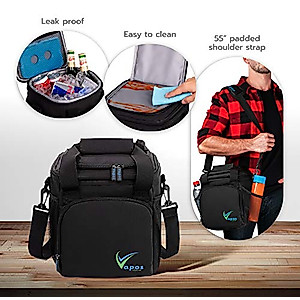 Vapos Roomy Insulated Lunch Bag for Men and Women with Space for More Meals and Snacks. Easy to Clean. Keeps Food Fresh for 8h. Functional Lunch Box for Adults with More Pockets for daily essentials.