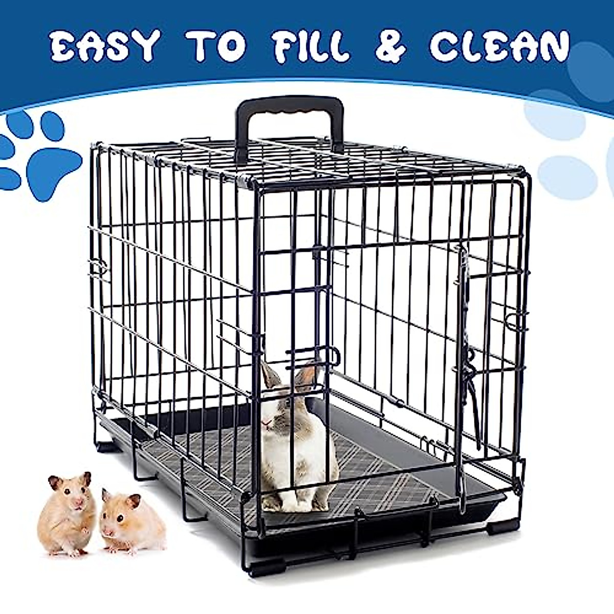 FAWAIKTU 2 Pack Guinea Pig Cage Liners, 47" X 24" Guinea Pig Bedding Reusable Rabbit Bedding, Absorbent Pet Cage Liners for Small Animals Cages Hamster Rat Rabbit Guinea Pig (Grey)