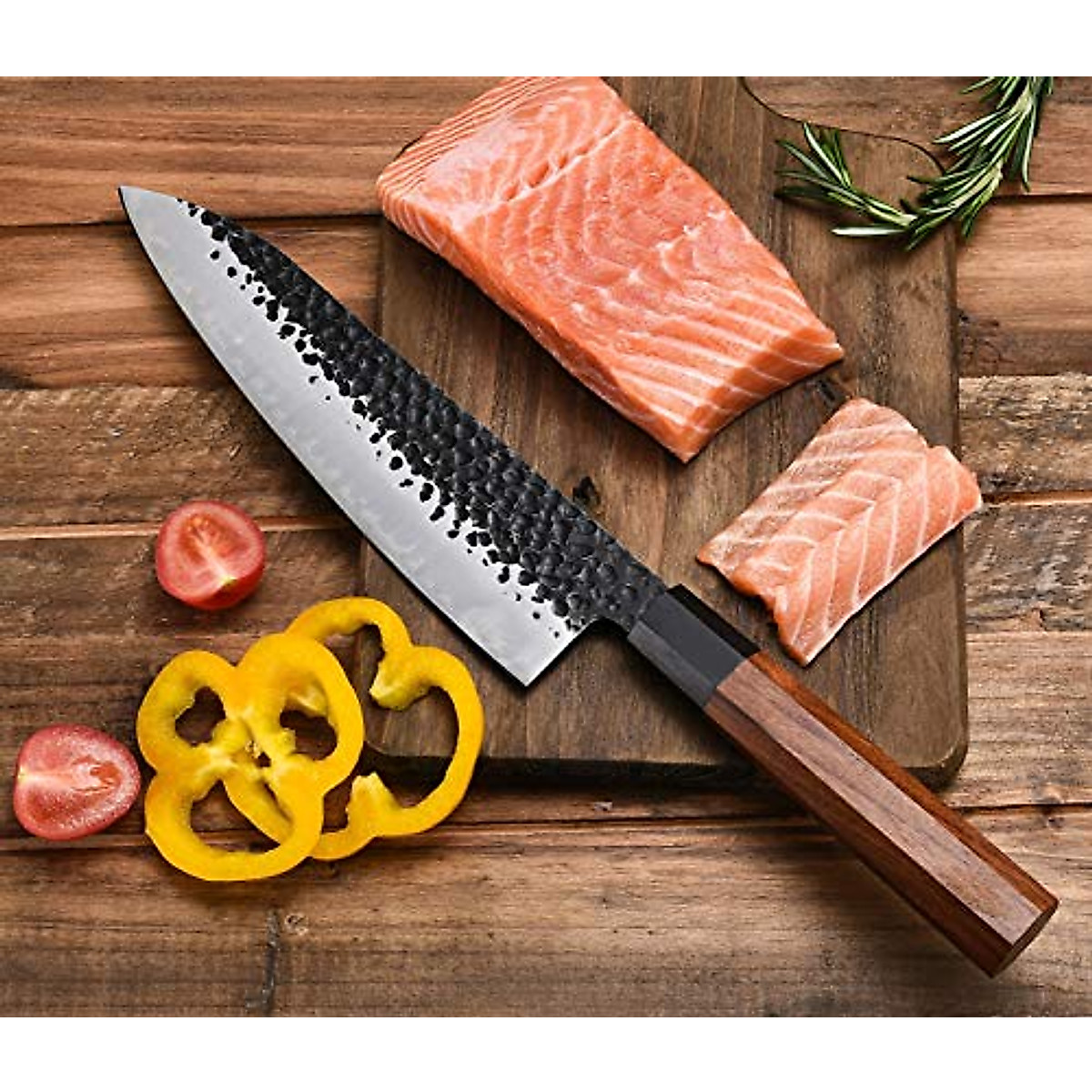 YAIBA 8 Inch Chef Knife Professional Japanese Chef Knife 3 layers 9CR18MOV Clad Steel Japanese Kitchen Knives Gyuto Knife Sushi Knife for Kitchen