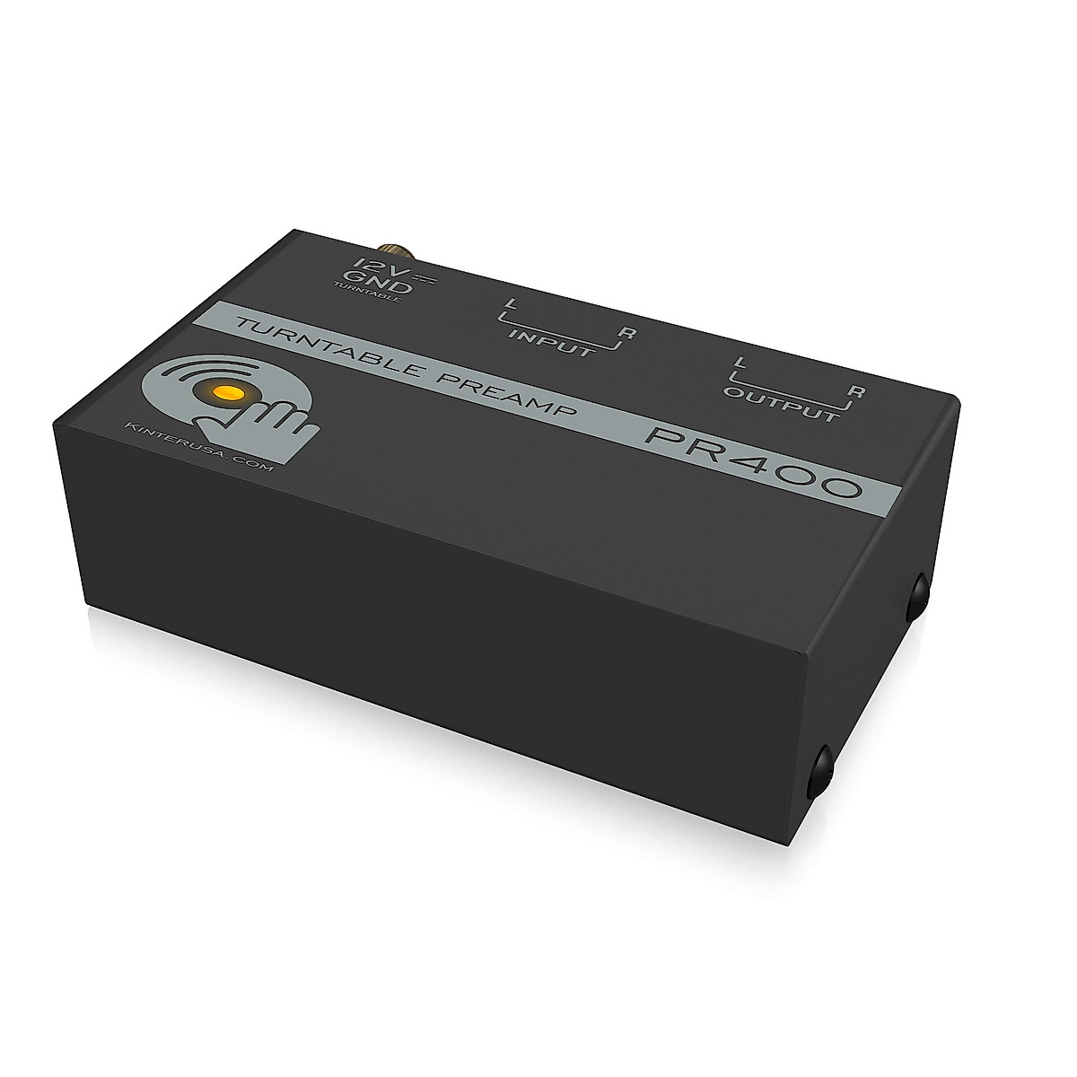 Kinter PR400 Ultra Compact Phono Vinyl Turntable Preamp - Mini Electronic Audio Stereo Phonograph Preamplifier with Gold Plated RCA Input and Outputs & Low Noise Operation 12 Volt DC Adapter Included