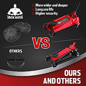 JACK BOSS Jack Pad Universal Large Floor Jack Rubber Pads Adapter Pinch,Weld Side Frame Rail Protector Puck/Pad (2 Pack)