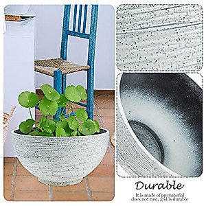 Happyyami Water Lily Water Planter Large Hydroponic Planter Garden Plant Bowl Flower Planting Container Home Garden Decoration Accessories Beige