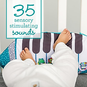 Infantino Grow with Me 3-in-1 Tummy Time Piano - 35 Sensory Stimulating Sounds, 3 Ways to Play, Tiny to Toddler, Attaches to Cribs, Tummy-Time