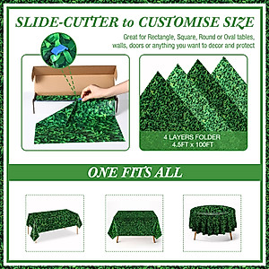 Tatuo 1 Roll 54 Inch x 100 Feet Jumbo Green Leaves Photography Leaf Backdrop 3D Waterproof Tree Leaves Background Photo Booth Prop Green Leaf Tablecloths for Baby Shower Birthday Party Decoration