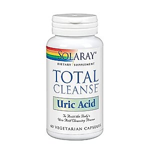 SOLARAY Total Cleanse Uric Acid | Tart Cherry, Bromelain, Quercetin and More | Joint Comfort Support | Vegan | 60 Caps