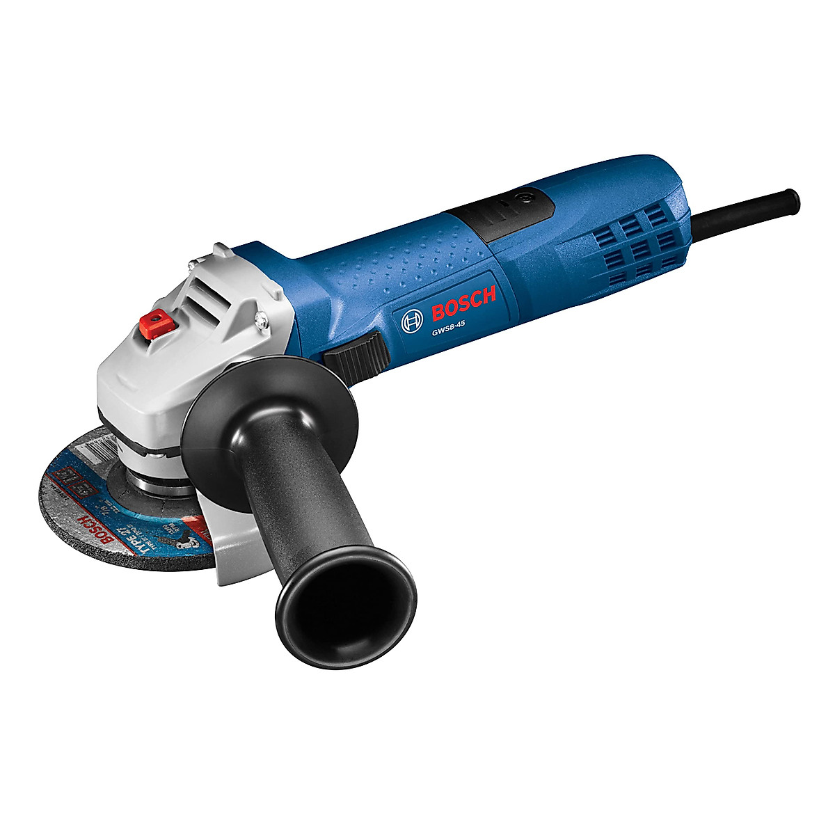 BOSCH 4-1/2 Inch Angle Grinder GWS8-45 with BOSCH DB4542S 4-1/2-Inch Turbo Rim Diamond Blade, Silver