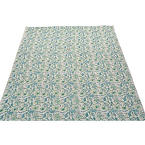 Trade Star 100% Cotton 3 Yard Fabric Hand Block Print Natural Fabric for Dressmaking Floral Print Fabric by The Yard Beautiful Fabric for Baby Dresses (Pattern 3)