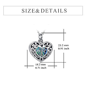 YFN Tree of Life Urn Necklace for Ashes Filigree Heart Cremation Urn Jewelry for Memorial Sterling Silver Tree of Life Keepsake Necklace Gifts for Women